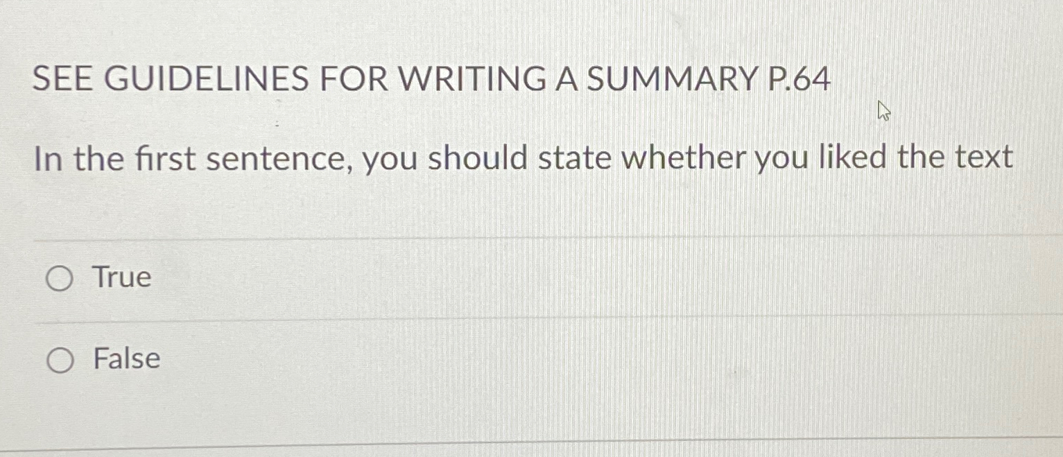 Solved SEE GUIDELINES FOR WRITING A SUMMARY P. 64In the | Chegg.com
