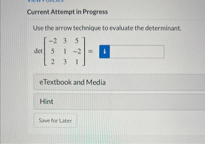 Solved Use the arrow technique to evaluate the determinant. | Chegg.com