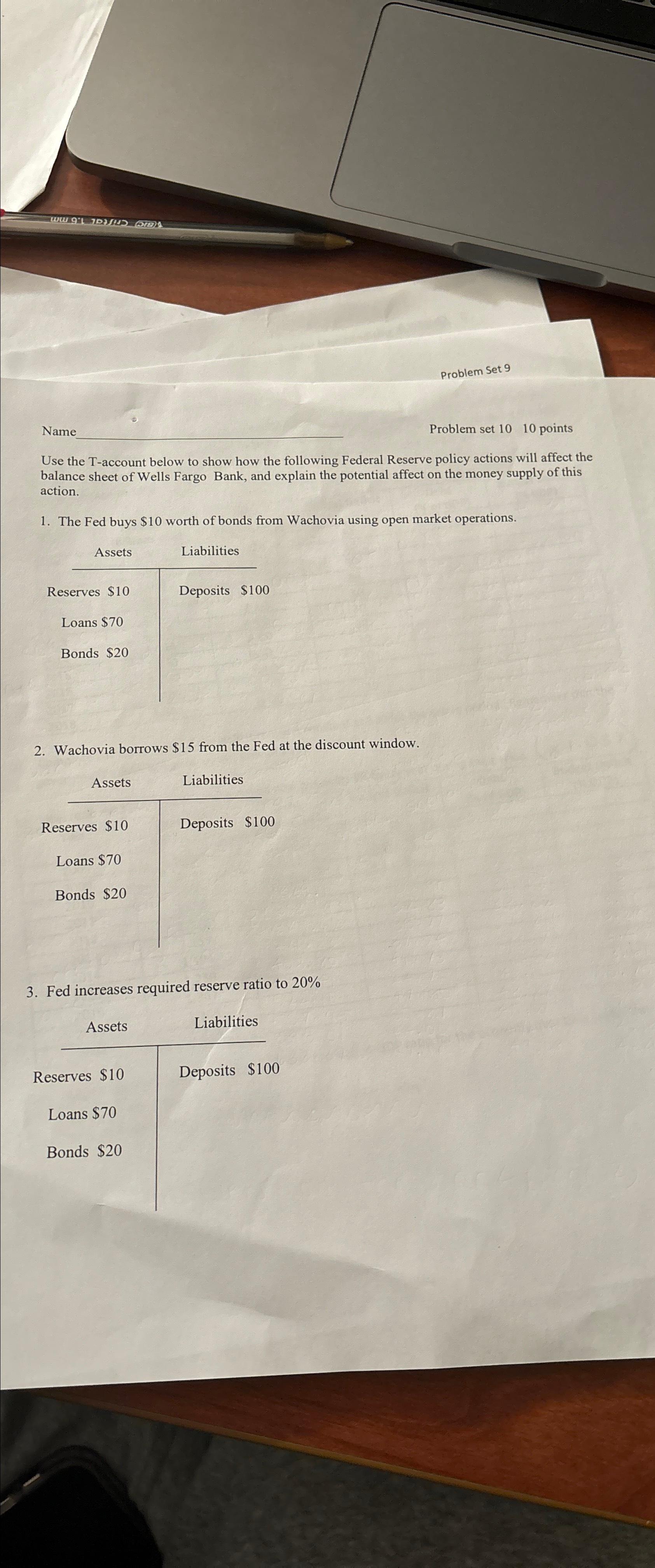 Solved Problem set 9NameProblem set 1010 ﻿pointsUse the | Chegg.com