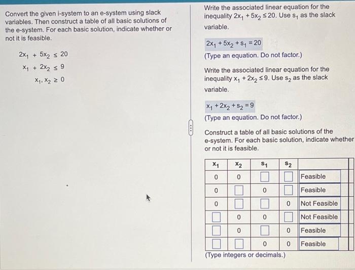 Solved Iype Integers Or Decimais 