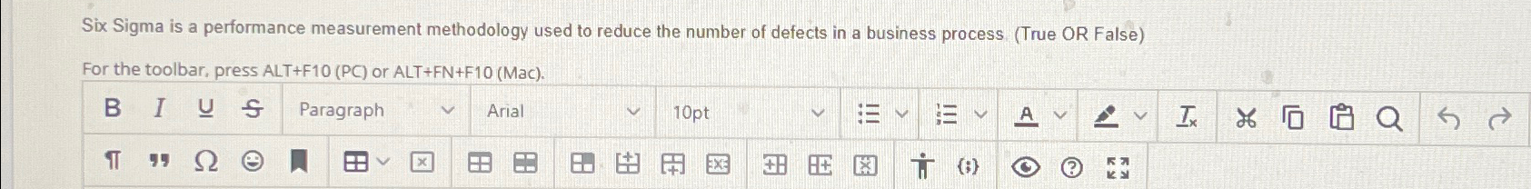Solved Six Sigma is a performance measurement methodology | Chegg.com