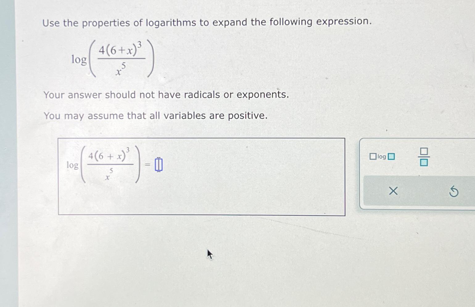 Solved Use the properties of logarithms to expand the | Chegg.com