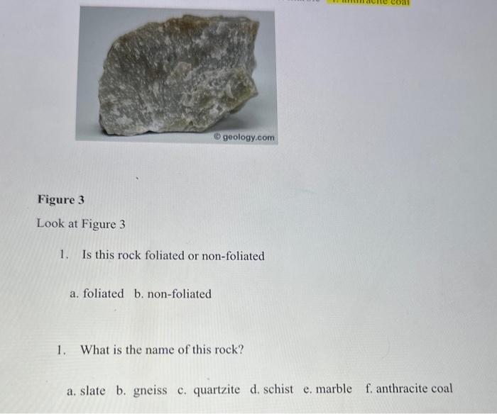Solved Look at Figure 3 1. Is this rock foliated or | Chegg.com