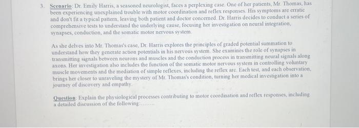 Solved 3. Sccuario:- Dr. Emily Harris, a seasoned | Chegg.com