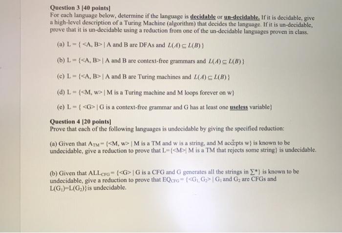 Solved Question 3 [40 points For each language below, | Chegg.com