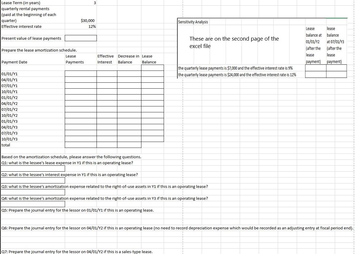 Solved In the worksheet “lease amortization schedule”, ﻿you | Chegg.com