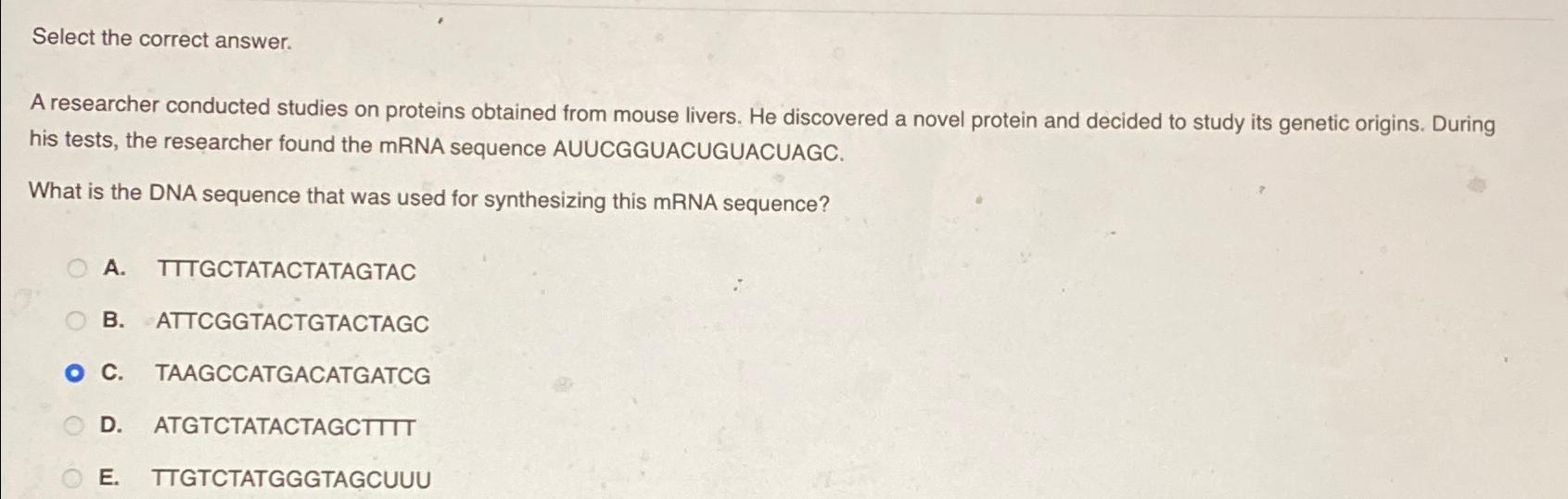 Solved Select the correct answer.A researcher conducted | Chegg.com