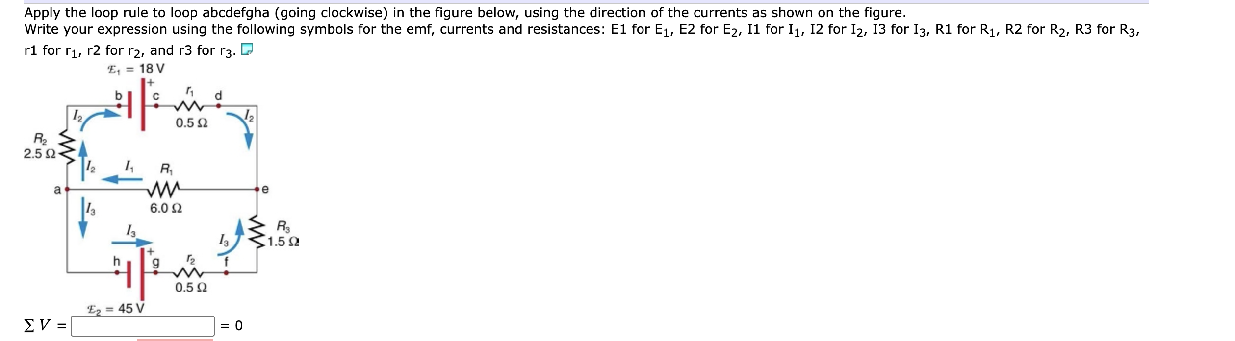 Apply the loop rule to loop abcdefgha (going | Chegg.com