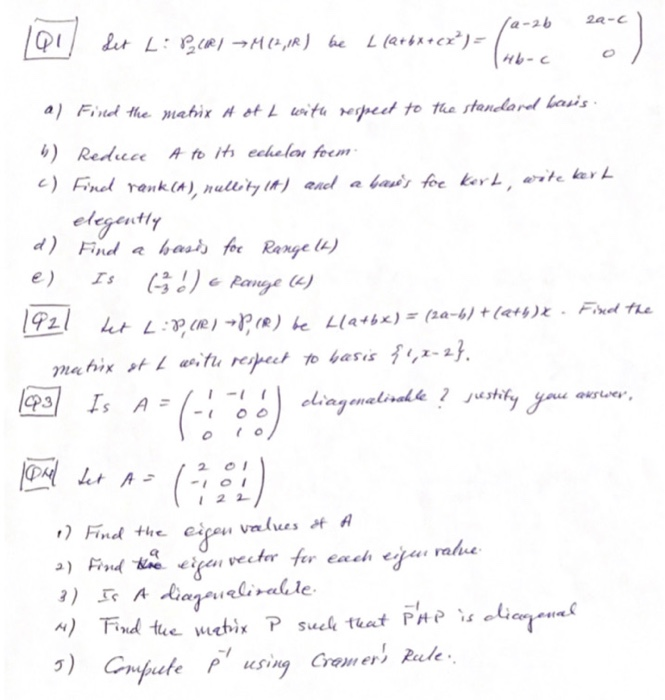 Solved fa-2b 2a-cl Set L:PRIM(2,1R) be L (a+bx+cx²) = Hb-c | Chegg.com