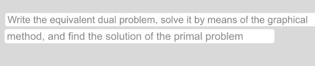 Solved Write the equivalent dual problem, solve it by means | Chegg.com