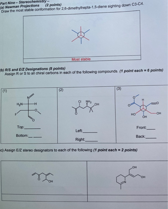 Solved Part Nine-Stereochemistry - (a) Newman Projections (2 | Chegg.com