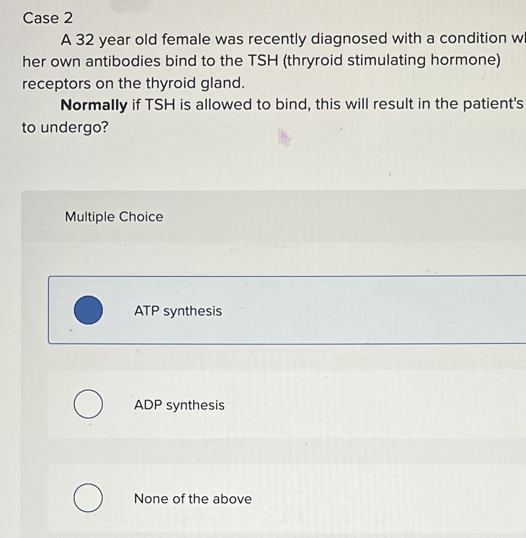 Solved Case 2A 32 ﻿year old female was recently diagnosed | Chegg.com