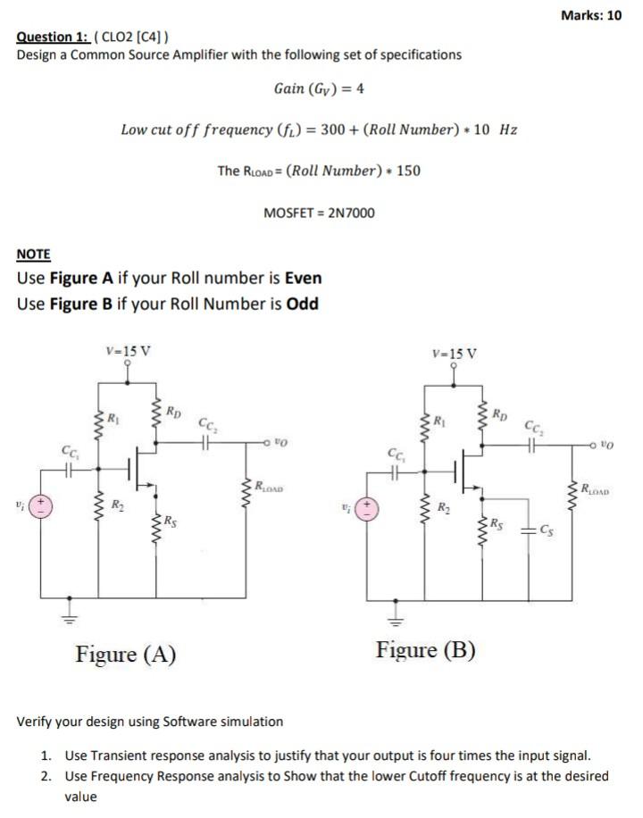 Solved Even Roll No 120 Odd Roll No 125 use LTspice software | Chegg.com