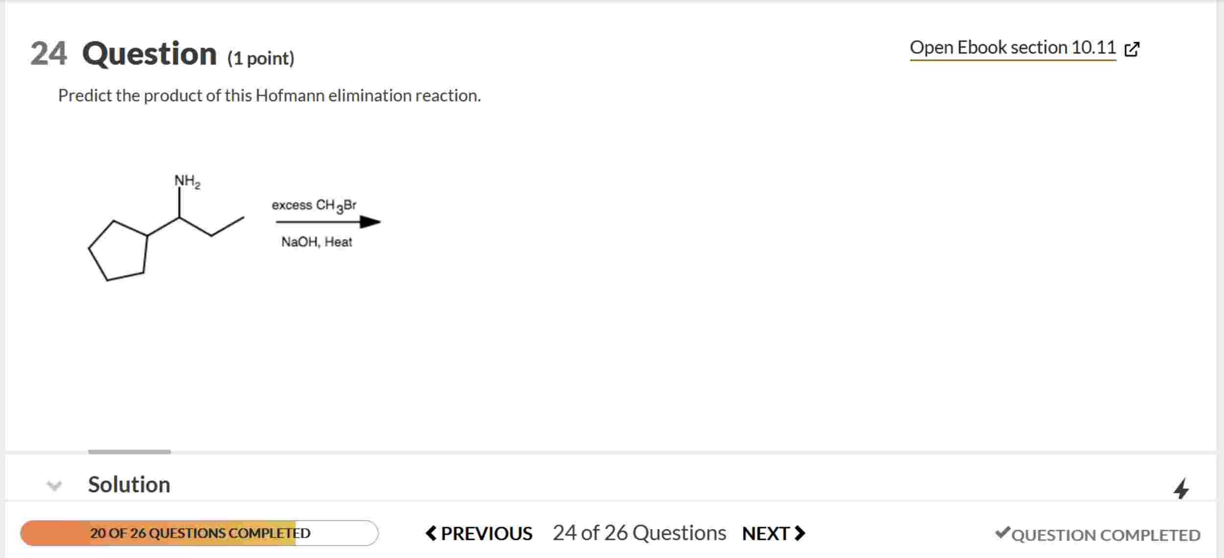 Solved Predict the product of this Hofmann elimination | Chegg.com
