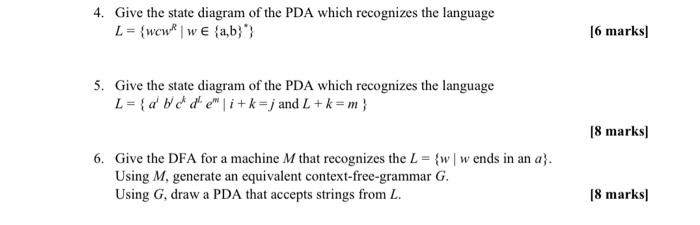 Solved 4. Give the state diagram of the PDA which recognizes | Chegg.com
