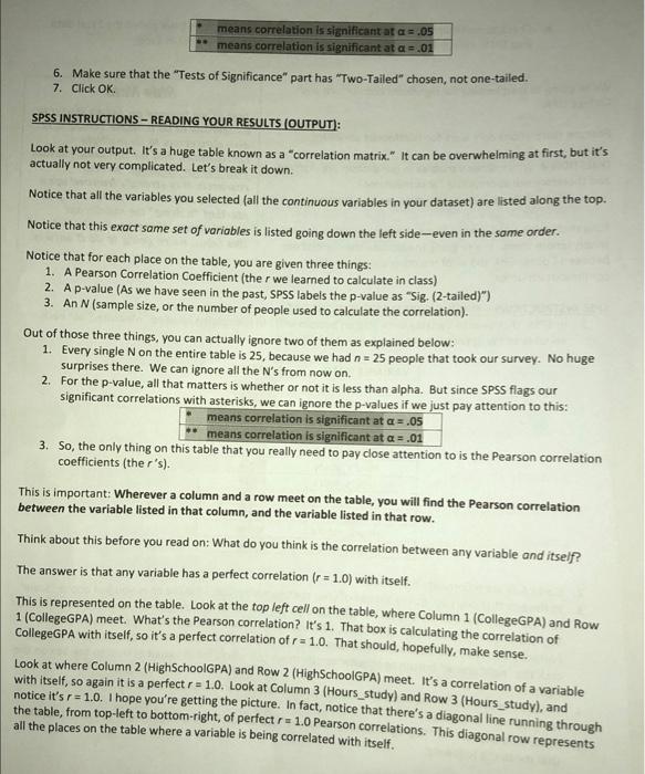 Solved SPSS INSTRUCTIONS-FINDING CORRELATIONS IN THE DATA: | Chegg.com