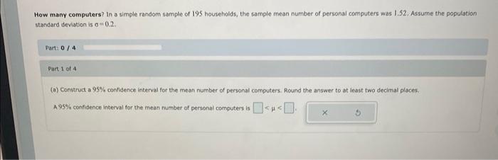 Solved How many computers? In a simple random sample of 195 | Chegg.com
