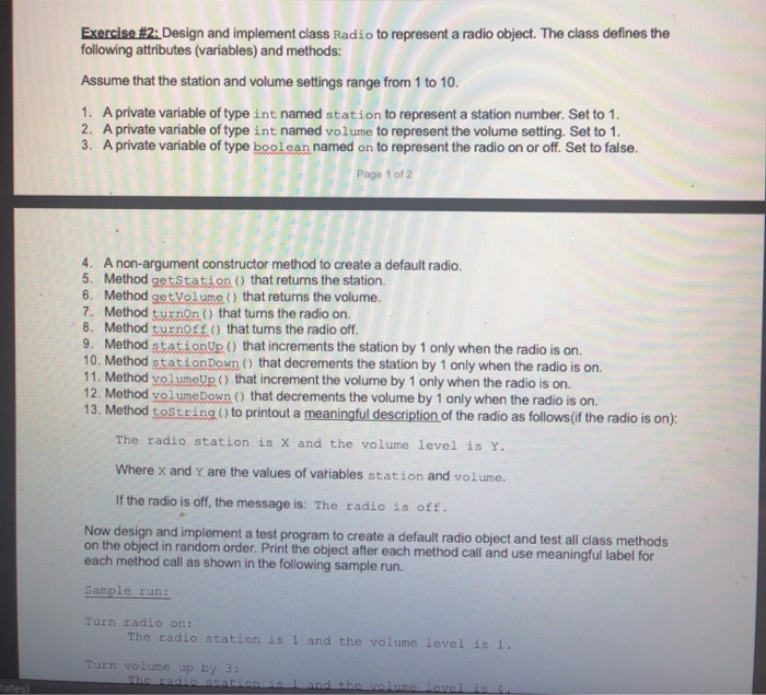 Solved Exercise 1 Design And Implement Class Circle To 
