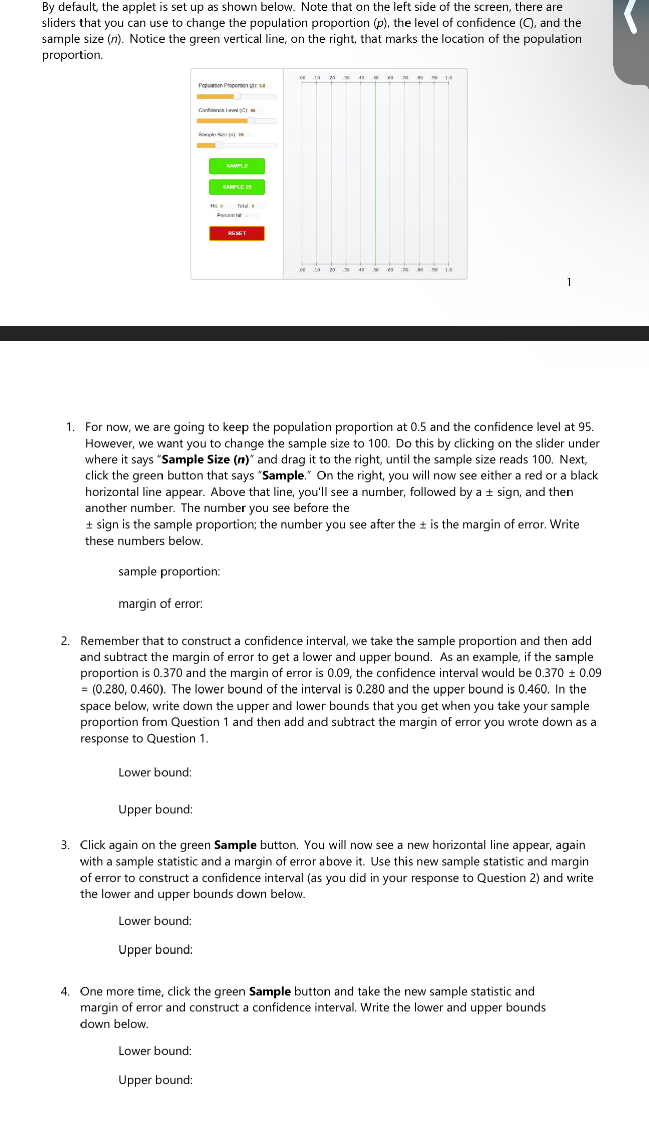 Solved By default, the applet is set up as shown below. Note | Chegg.com