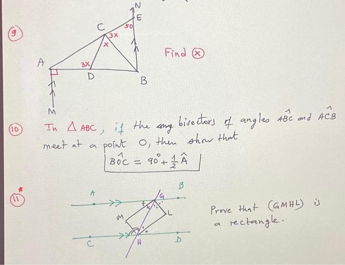 Find (x) In ABC, if the ang bisectors of angles ABC^ | Chegg.com