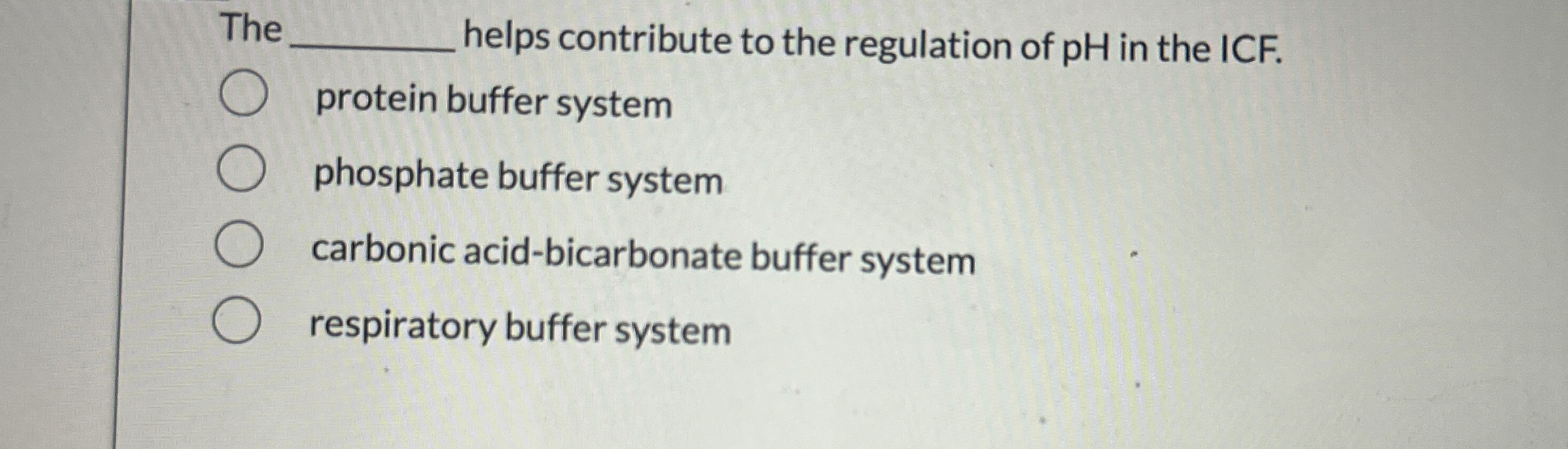 Solved Thehelps contribute to the regulation of pH in the | Chegg.com