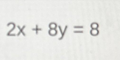 Solved 2x+8y=8 | Chegg.com