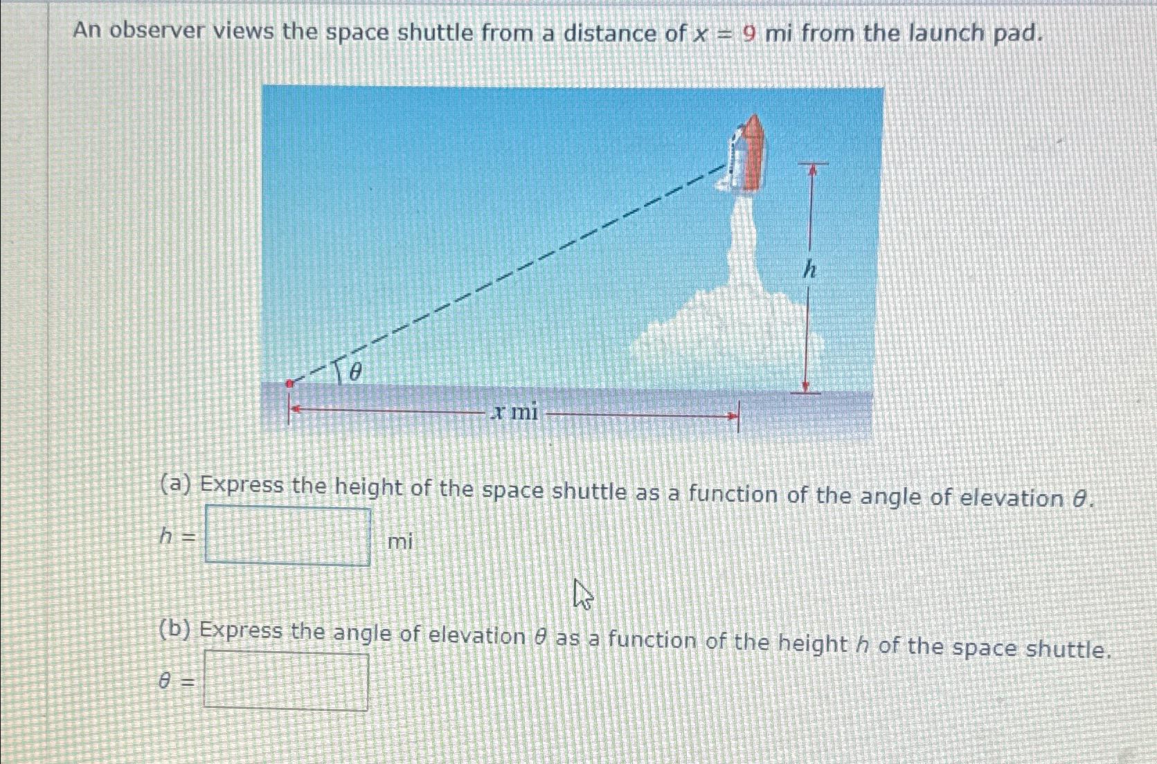Solved An observer views the space shuttle from a distance | Chegg.com