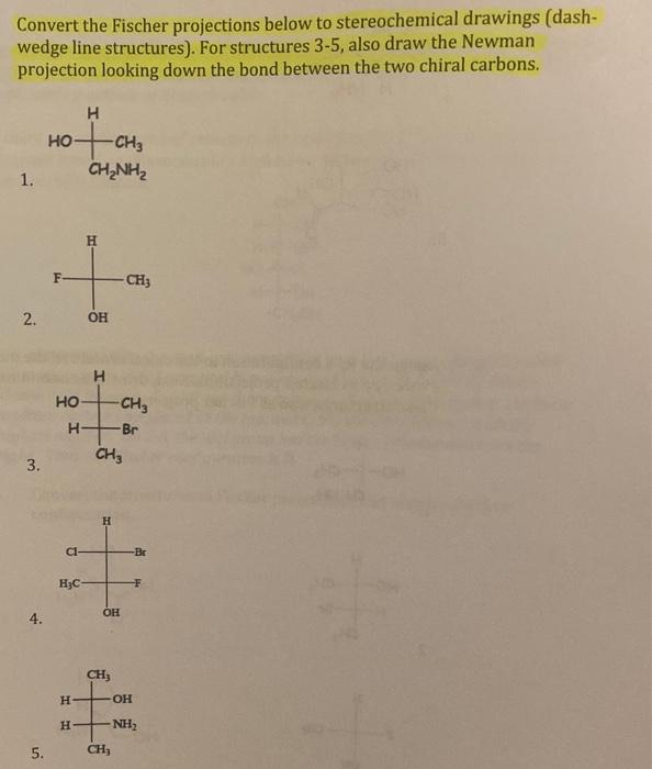 Solved Convert the Fischer projections below to | Chegg.com