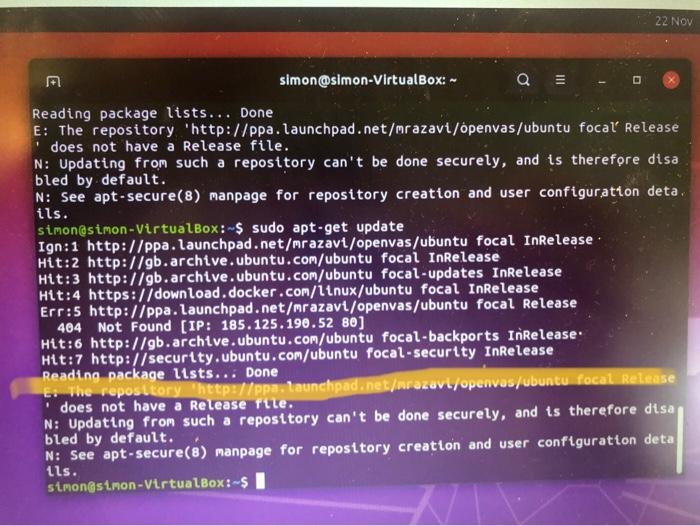 Solved im trying to install openvas9 in ubuntu 20.04. these | Chegg.com