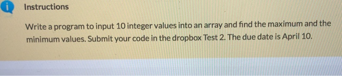 Solved Instructions Write A Program To Input 10 Integer 8823