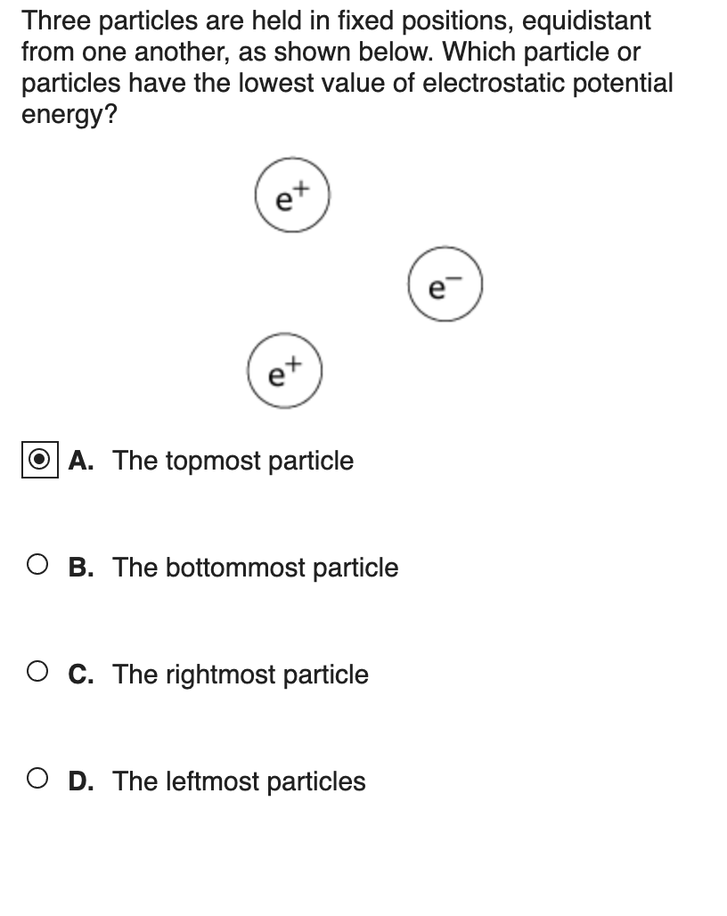 Solved Three particles are held in fixed positions, | Chegg.com