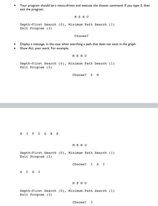 Solved 1. Write a program to conduct a depth-first search | Chegg.com
