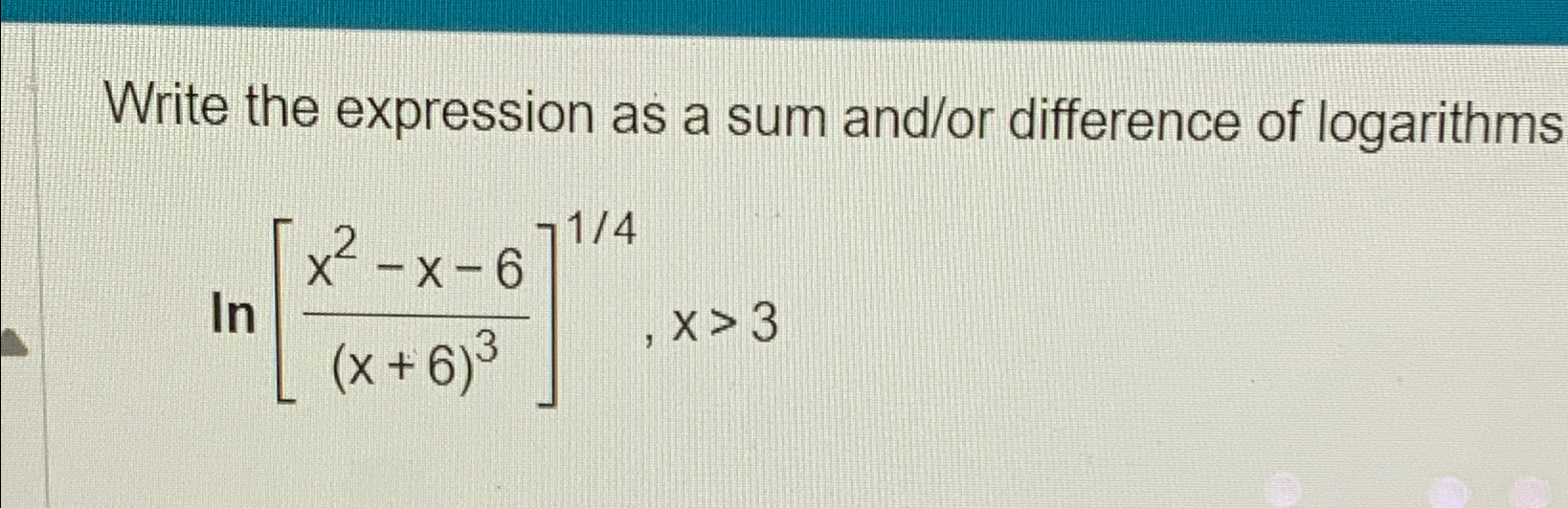 Solved Write the expression as a sum and/or difference of | Chegg.com