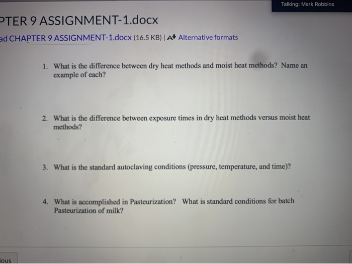 Solved Talking: Mark Robbins PTER 9 ASSIGNMENT-1.docx ad | Chegg.com Solved Talking: Mark Robbins PTER 9 ASSIGNMENT-1.docx ad | Chegg.com
