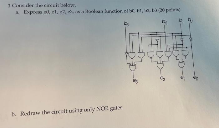 Solved 1. Consider the circuit below. a. Express e0, e1, e2, | Chegg.com
