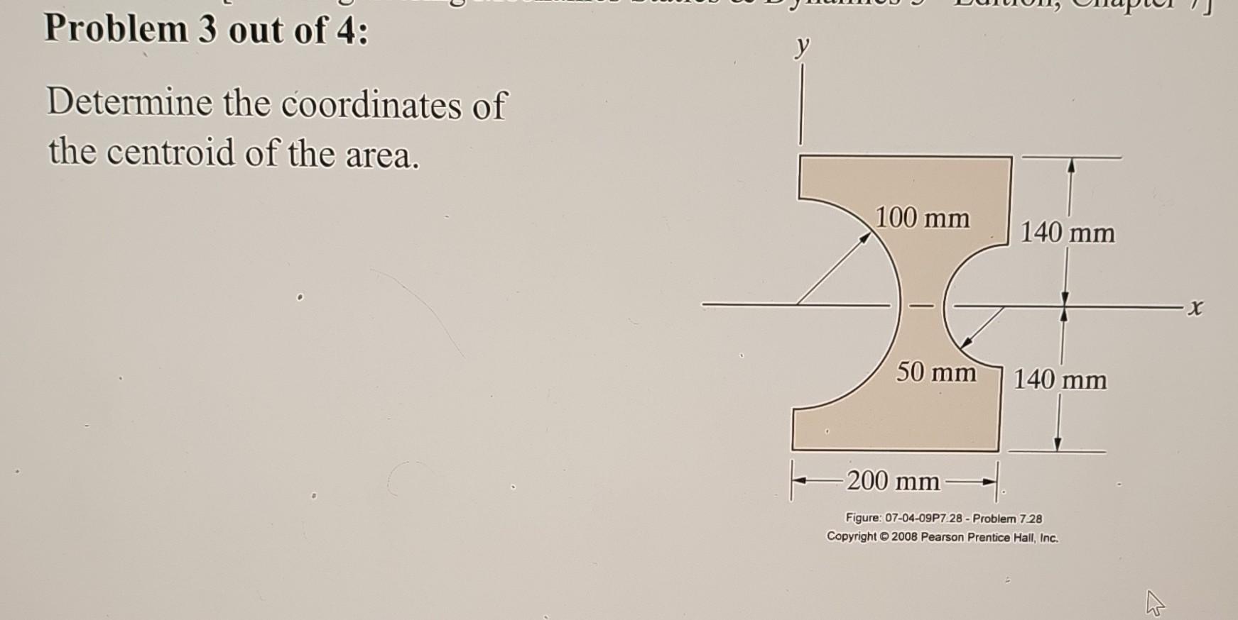 Solved Determine the coordinates of the centroid of the | Chegg.com