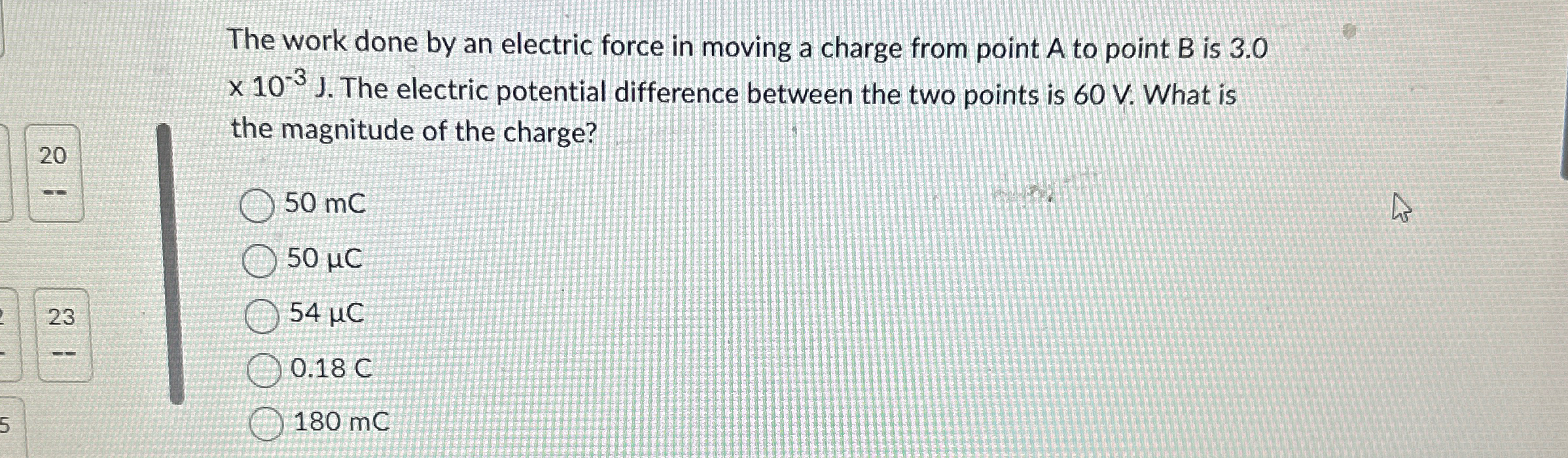 Solved The work done by an electric force in moving a charge | Chegg.com
