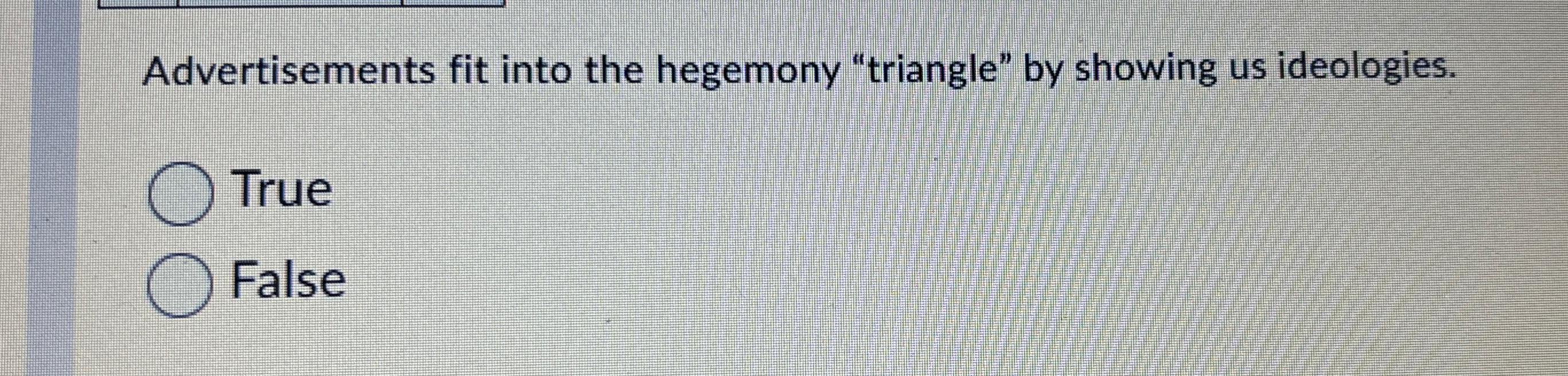 Solved Advertisements fit into the hegemony "triangle" by | Chegg.com