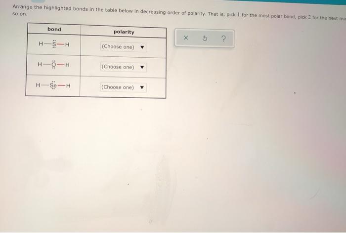 Solved Arrange the highlighted bonds in the table below in | Chegg.com