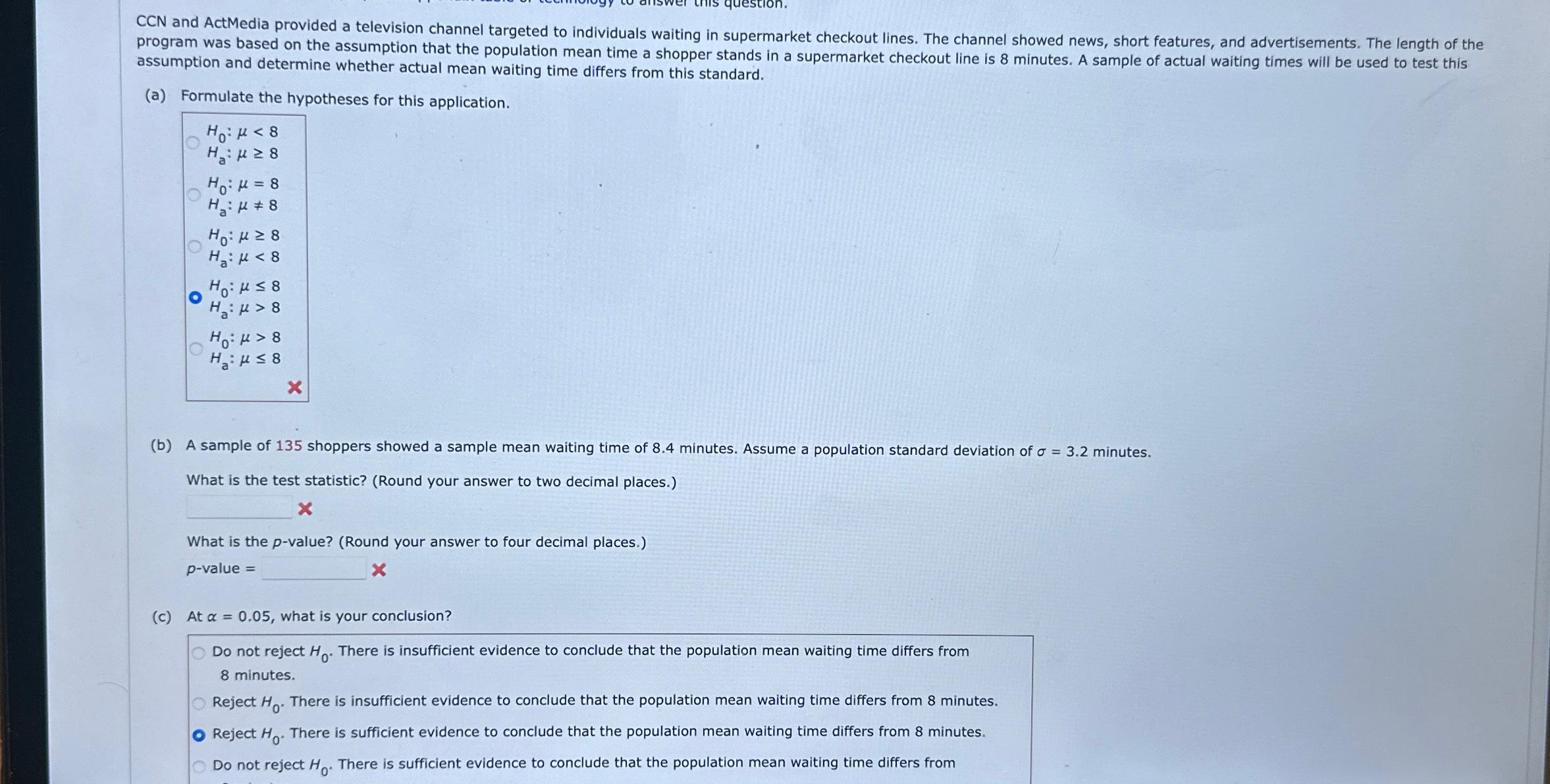 Solved assumption and determine whether actual mean waiting | Chegg.com