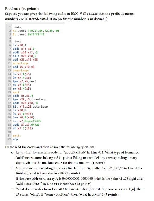 Solved Problem 1 (30 points): Suppose you are given the | Chegg.com