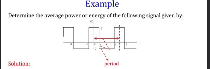 Example Determine the average power or energy of the | Chegg.com