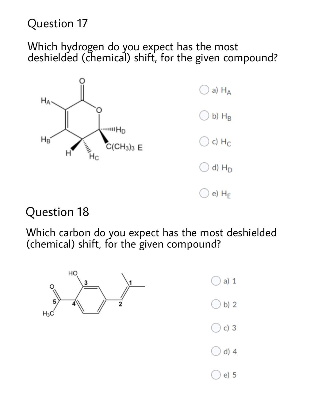 Solved Question 17 Which hydrogen do you expect has the most | Chegg.com
