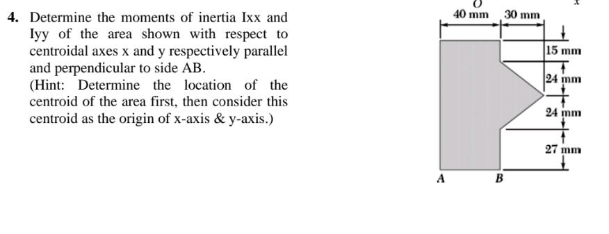 Solved Determine the moments of inertia Ixx and Iyy of the | Chegg.com