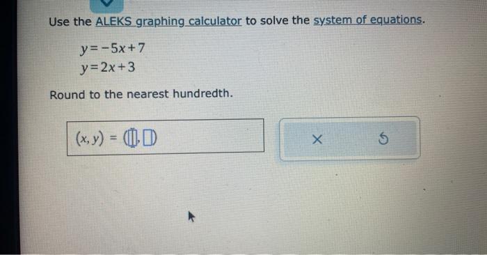 Solved Use the ALEKS graphing calculator to solve the system | Chegg.com