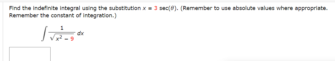 Solved Find the indefinite integral using the substitution | Chegg.com