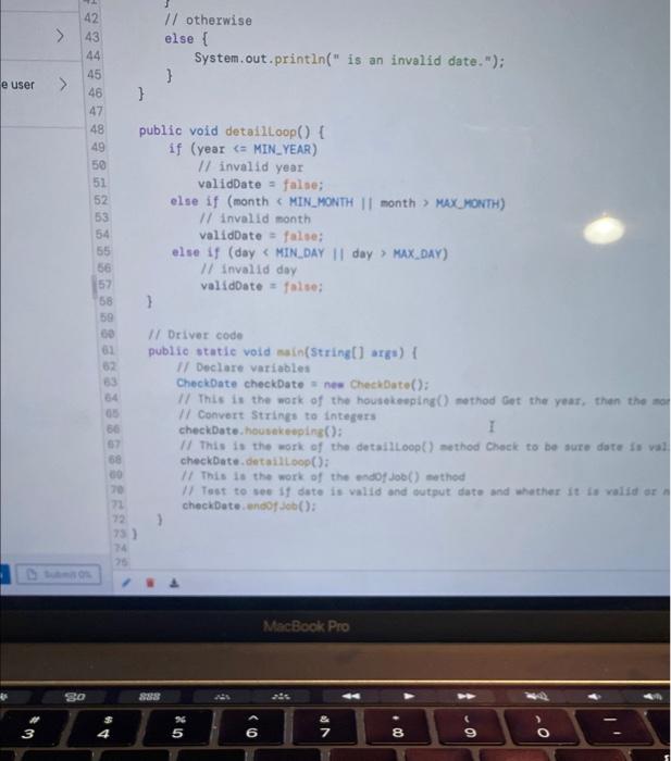 Solved Modular Program1 in ± Mrebock ProBadDate.java:3: | Chegg.com