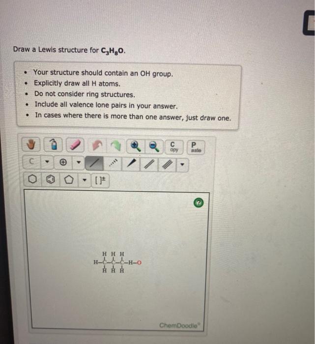 Solved Draw a Lewis structure for CH20. • Your structure | Chegg.com