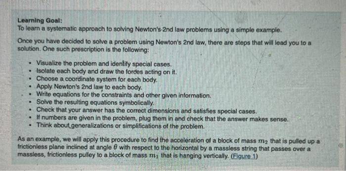 Learning Goal: To learn a systematic approach to | Chegg.com