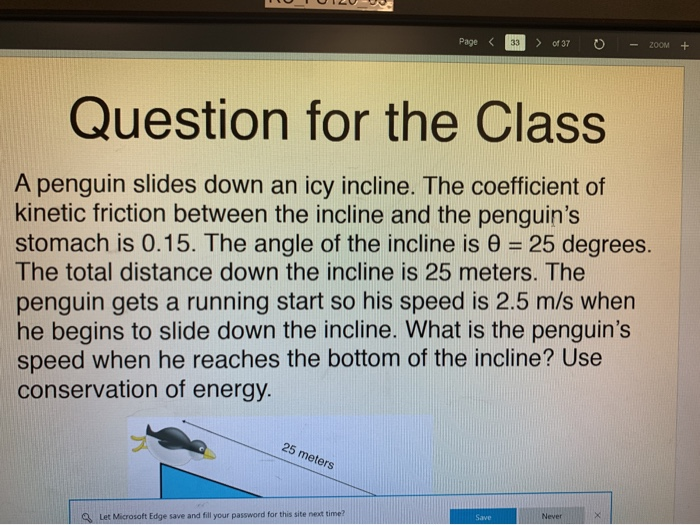 Solved 20OM + Page 33 of 37 Question for the Class A penguin | Chegg.com